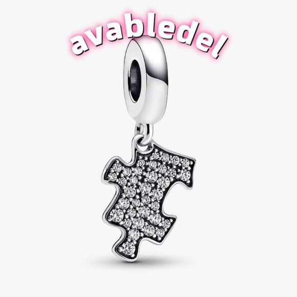 Pandora | Jewelry | Pandora Sparkling Puzzle Piece Dangle Charm | Poshmark
